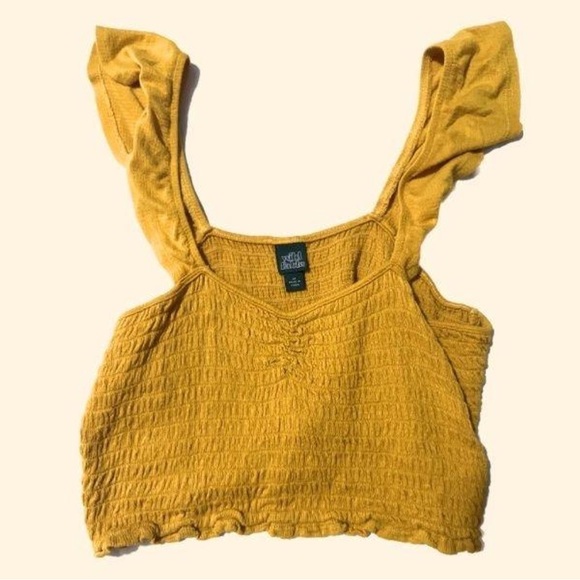 wild fable | Tops | Wild Fable Yellow Boho Style Crop Top | Poshmark